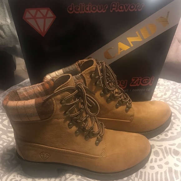 Rock & Candy | Shoes | New Rock Candy Plaid Cuff Lug Sole Combat Boots ...